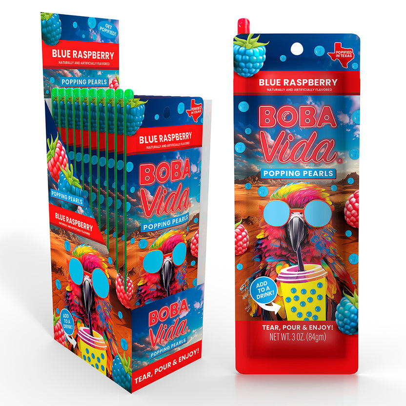 Blue Raspberry Popping Boba (10 pouches) – Bobavida