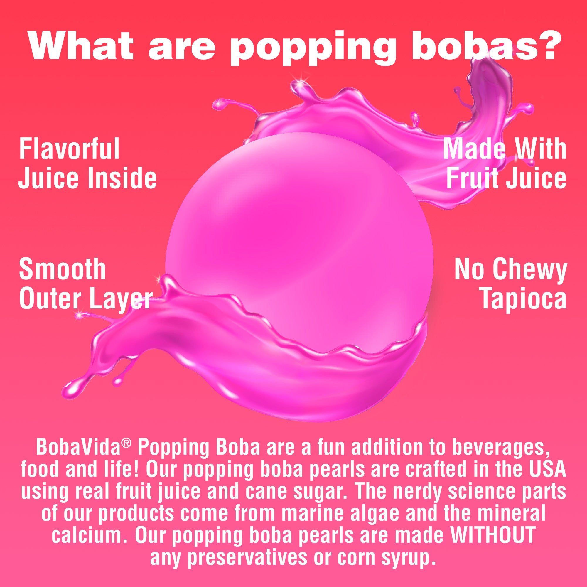 Strawberry Popping Boba (10 pouches) | Boba Vida
