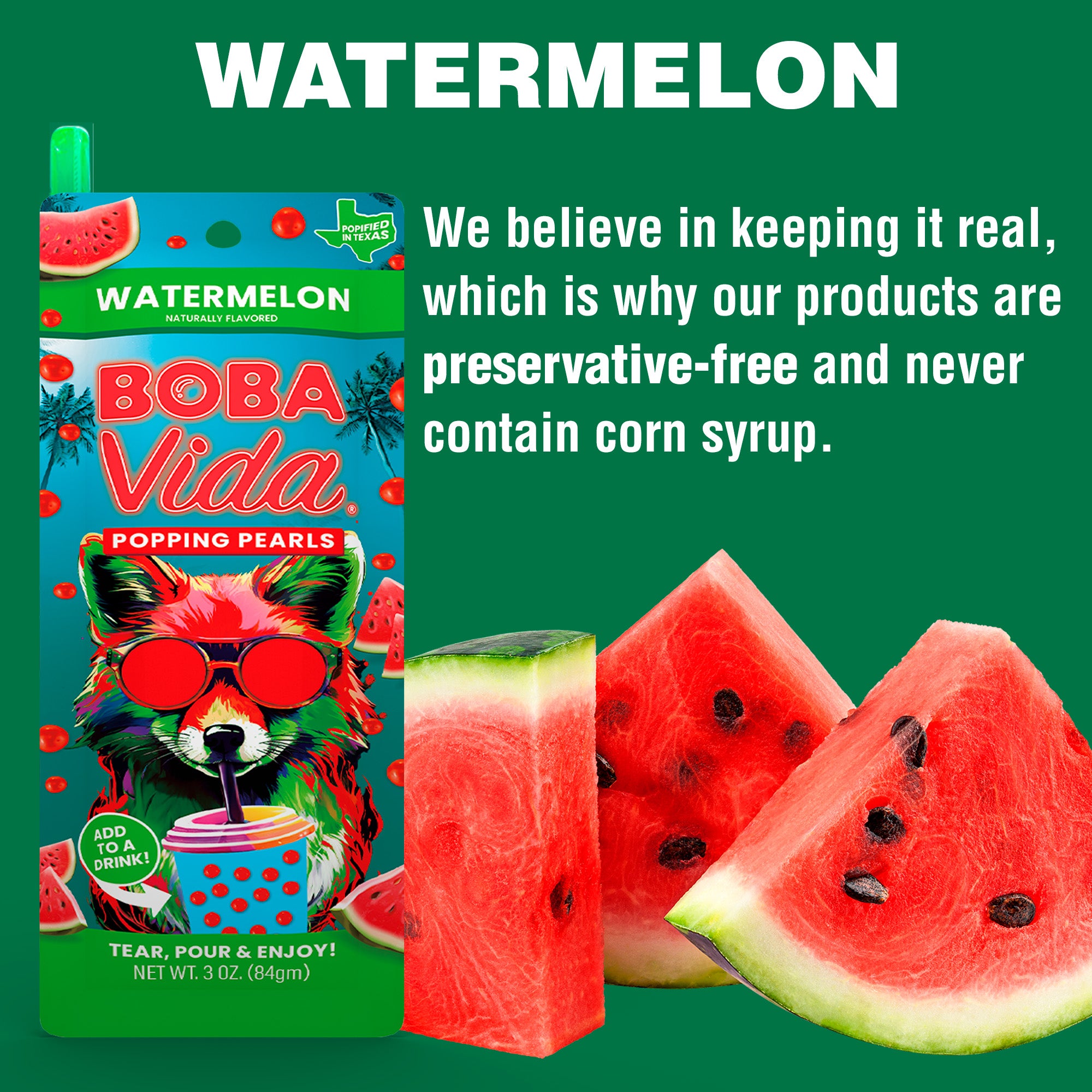 Watermelon Popping Boba (10 pouches) | Boba Vida