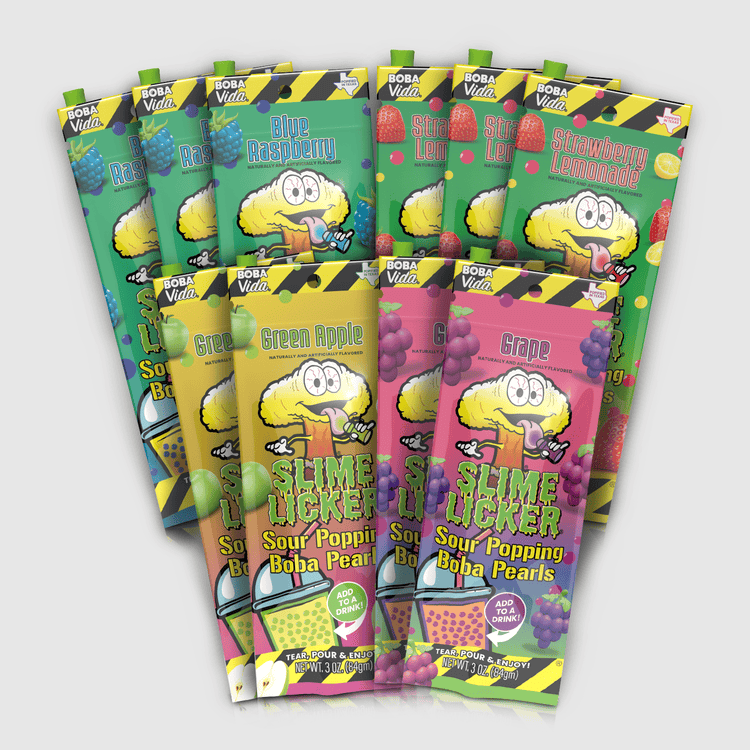 Sour Slime Licker® Variety Boba (10 Pouches) – 10 Pouches of Sour ...