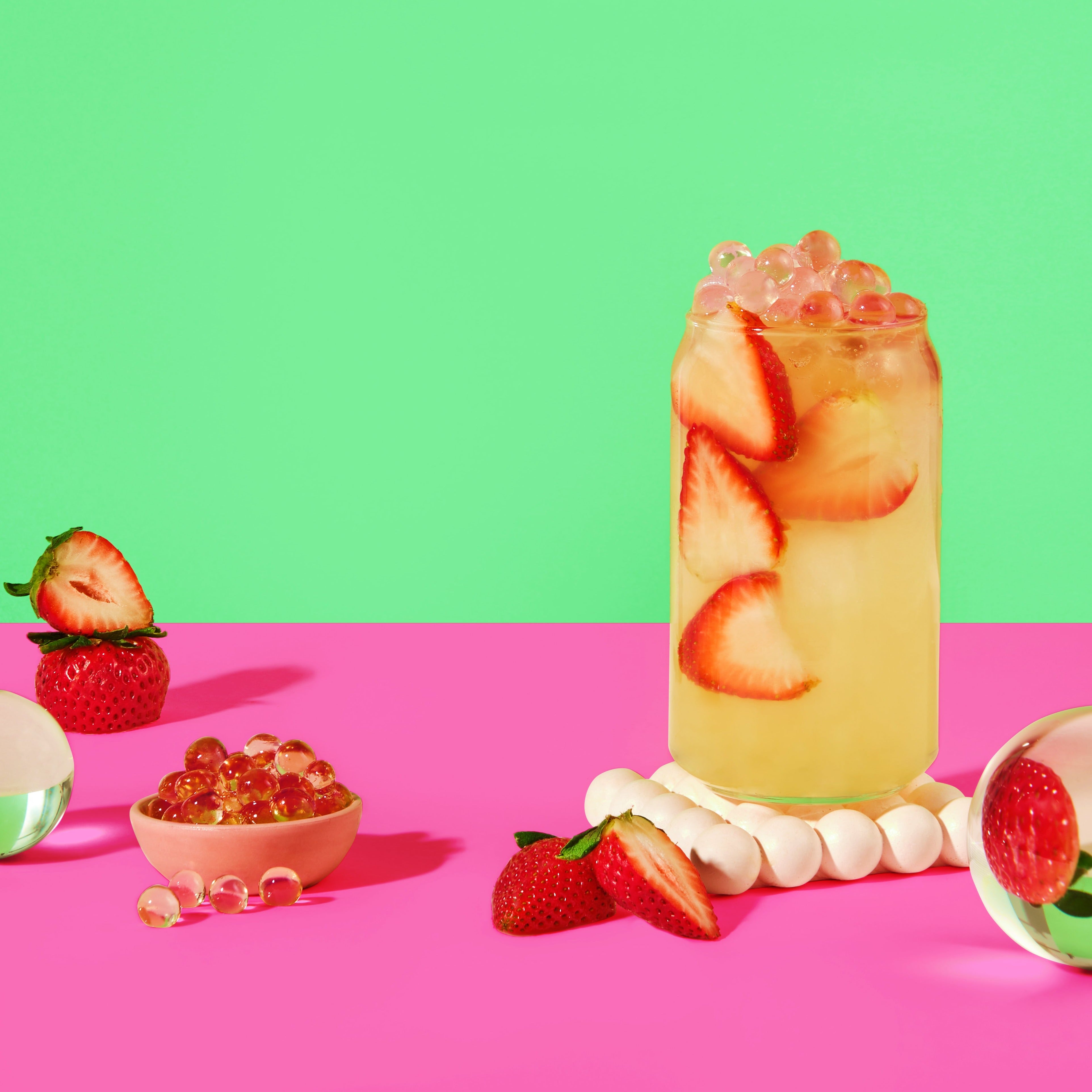 Strawberry Popping Boba (10 pouches) | Boba Vida